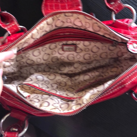 Guess | Bags | Guess Red Handbag Purse Lots Of Pockets Medium | Poshmark